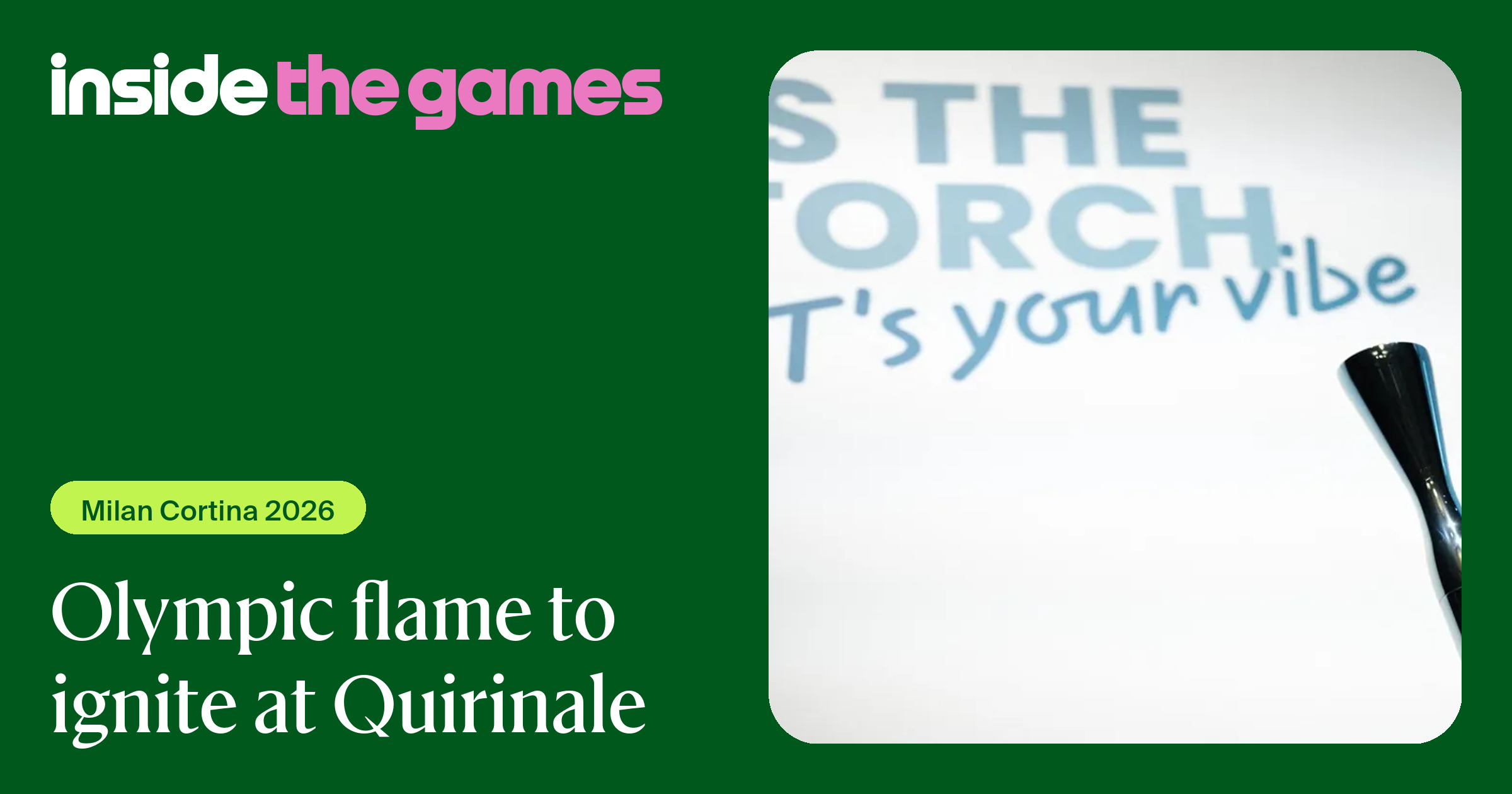 Inside The Games • Olympic flame to ignite at Quirinale