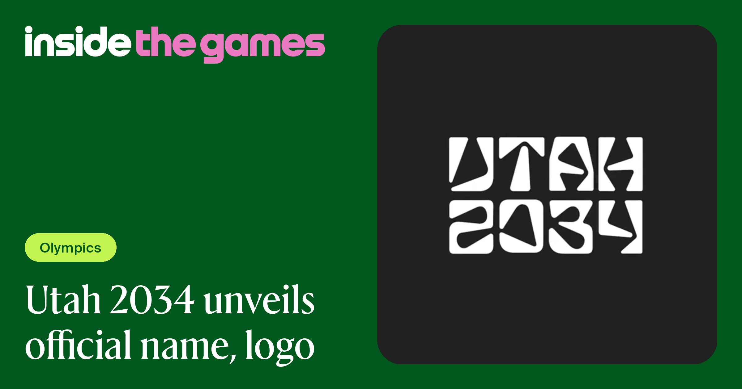 Inside The Games • Utah 2034 unveils official name, logo