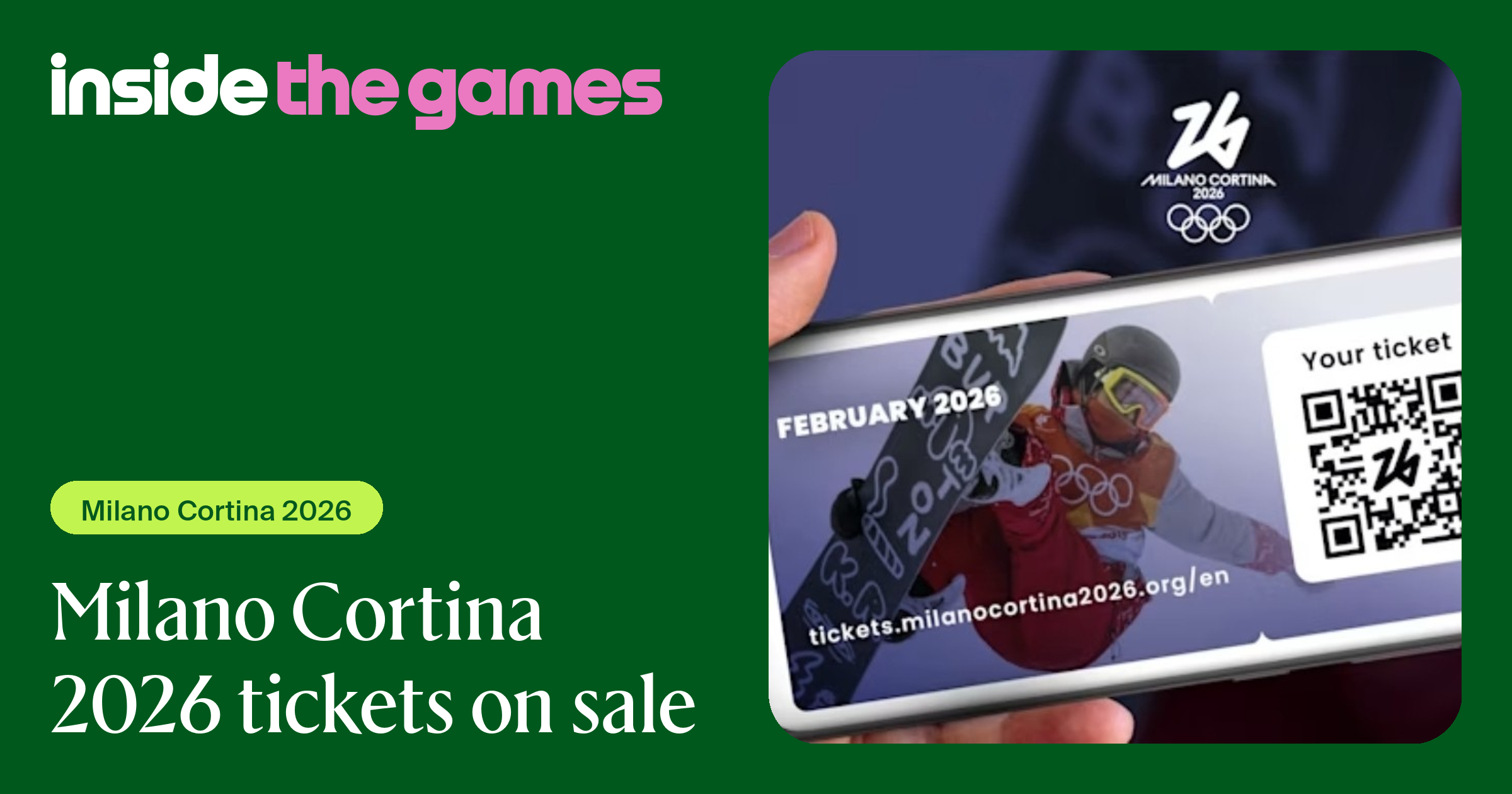 Inside The Games • Milano Cortina 2026 tickets on sale
